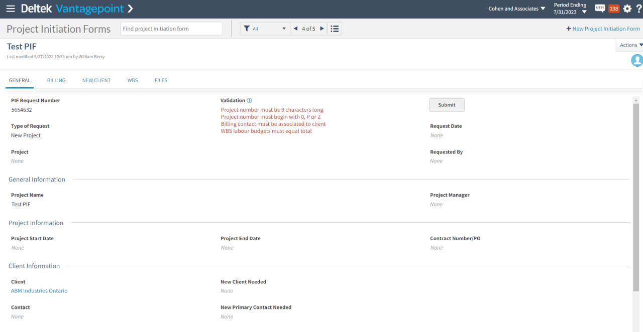 Project Initiation Form (PIF) - AMR Group